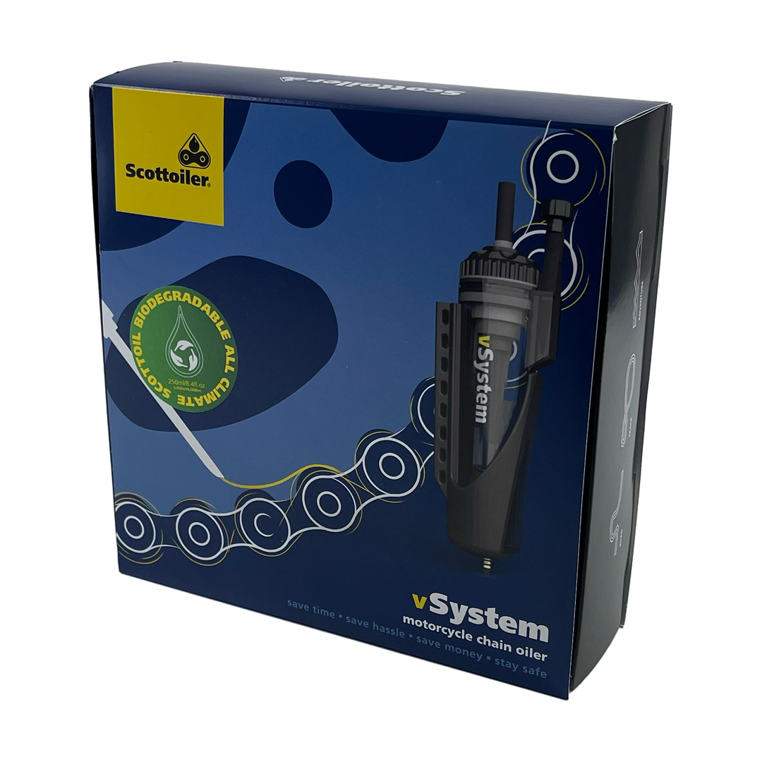 Scottoiler V-system vacuum kettingsmeersysteem met Bio olie - MDI-online.nl